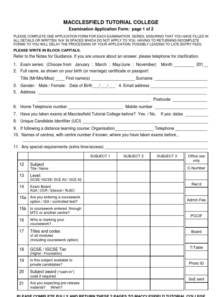 Application Form 061211 | Test (Assessment) | Identity Document