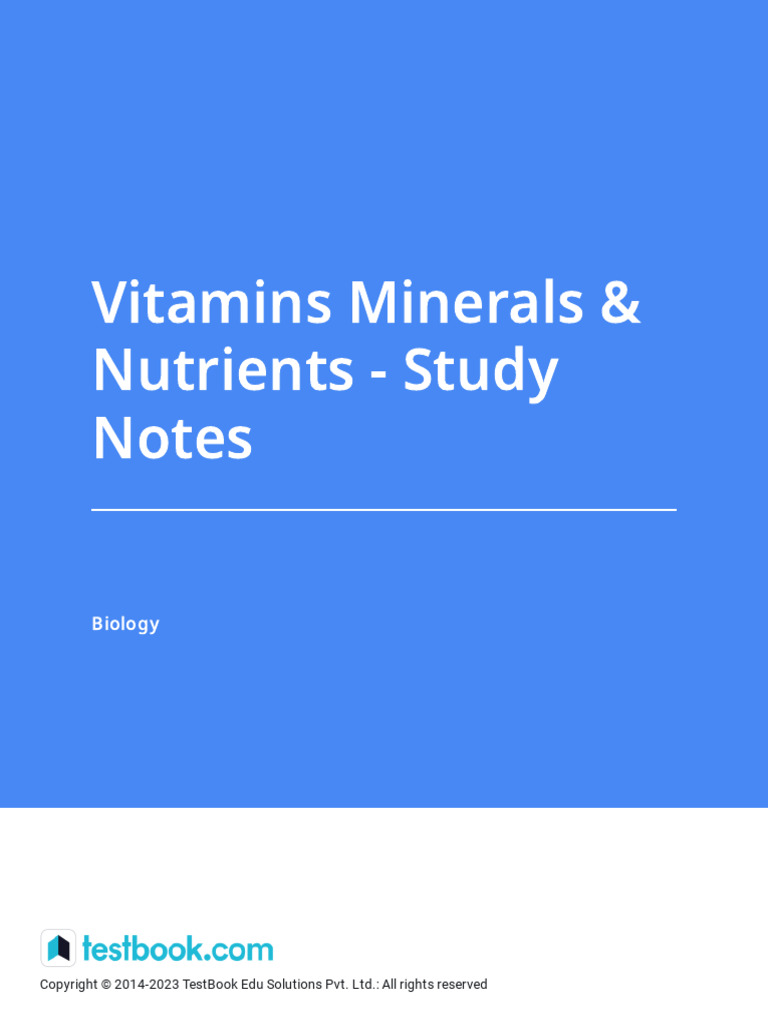 Vitamins, Minerals, and Nutrients Guide | PDF | Carbohydrates | Proteins