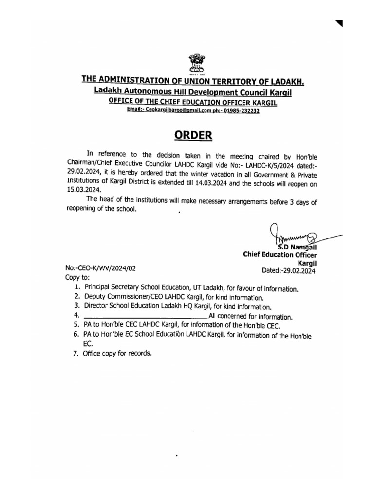 The Administration of Union Territory of Ladakh. | PDF