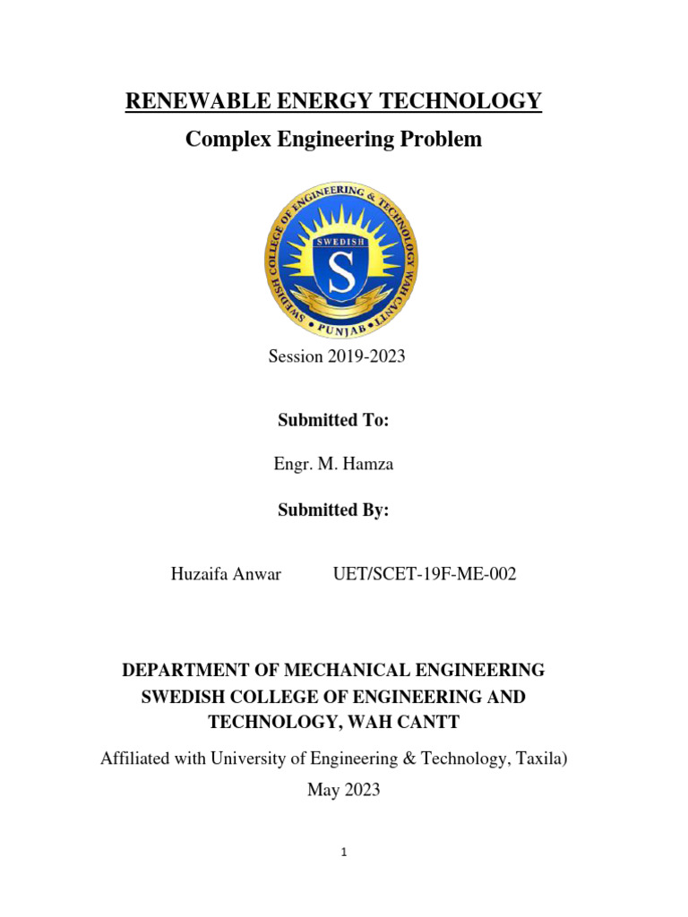 Open Ended Lan Project On Renewable Energy and Technology | PDF | Wind ...