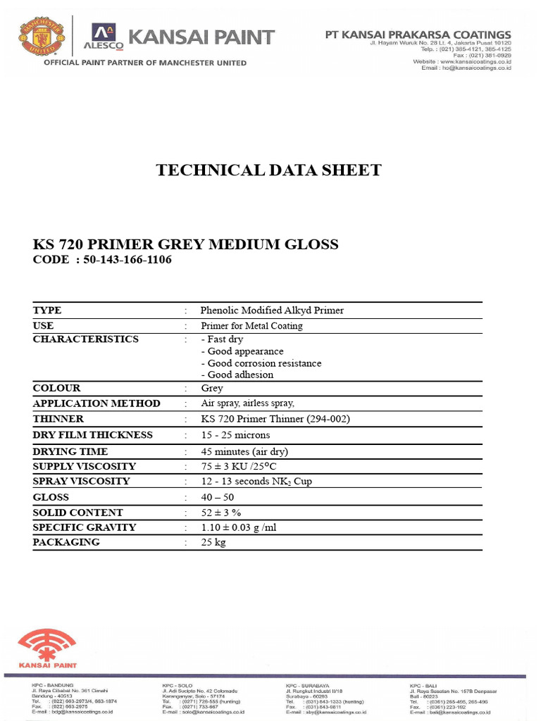 TDS KS 720 Primer Grey | PDF
