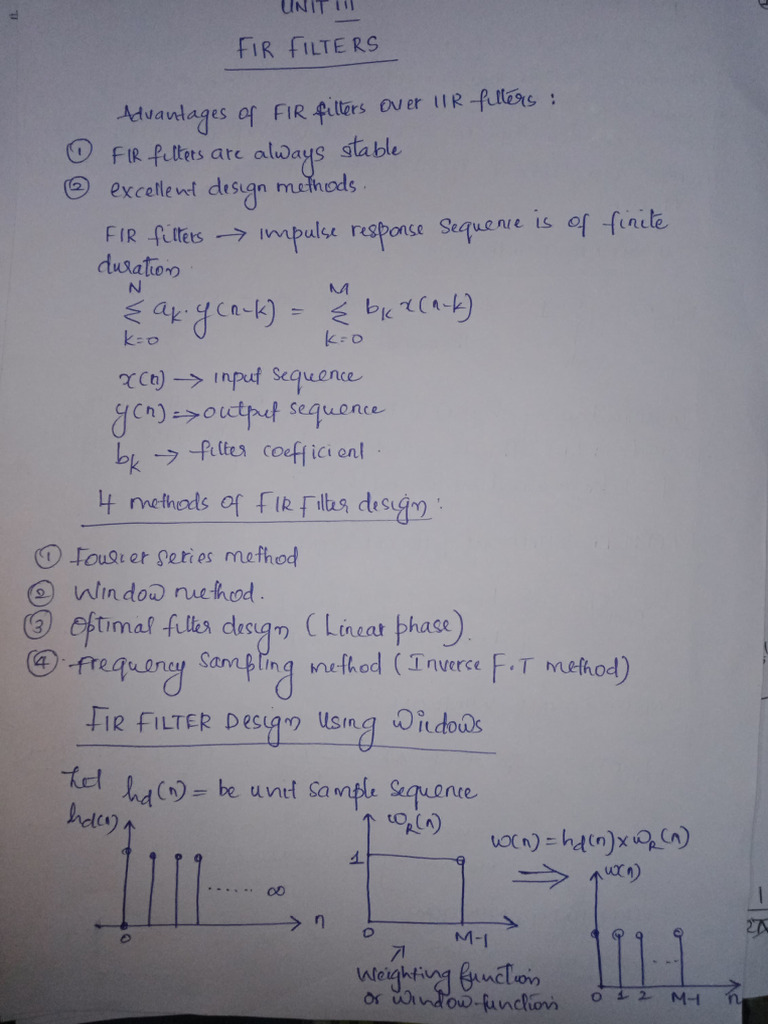 Unit 3 FIR Filter DSP | PDF