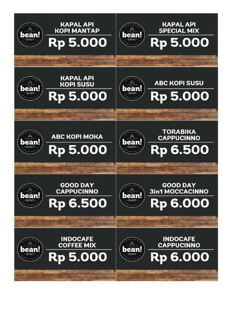 PRICE TAG BASIC 2024_BDG 1 | PDF