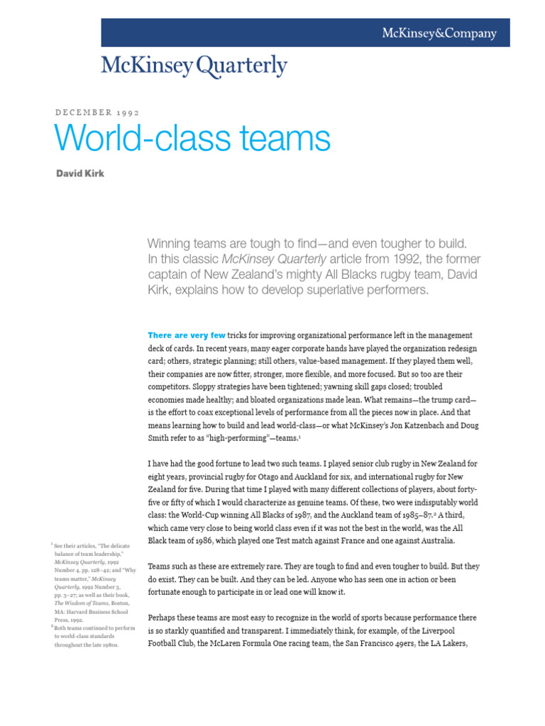World Class Teams VF | PDF | Leadership | Disciplines