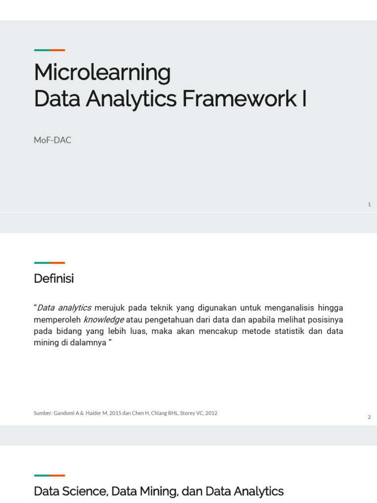 Materi Microlearning Data Analytics Framework I | PDF | Seni