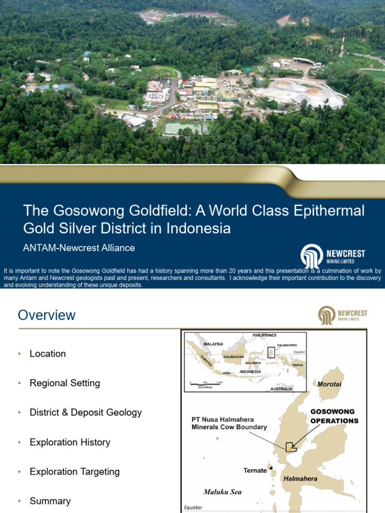 The Gosowong Goldfield A World Class Epithermal Gold Silver District in ...