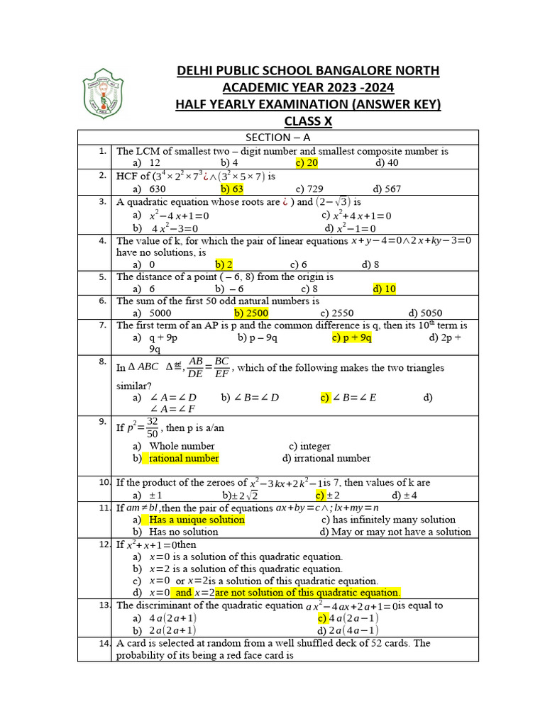 HYE Maths QP AK | PDF | Quadratic Equation | Equations