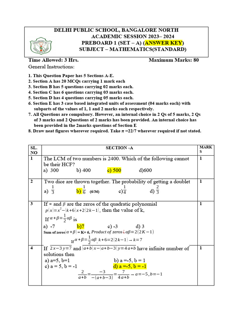 PB1 Maths AK Set A | PDF | Circle | Area
