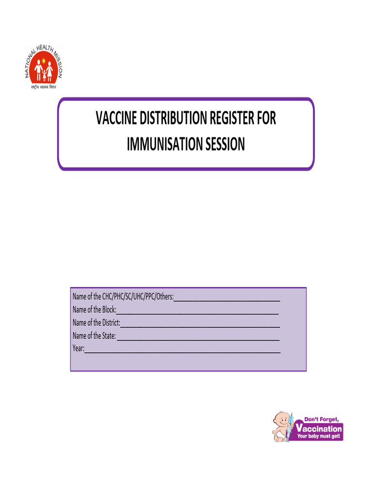 Immunization Session Register | PDF | Vaccines | Immunology