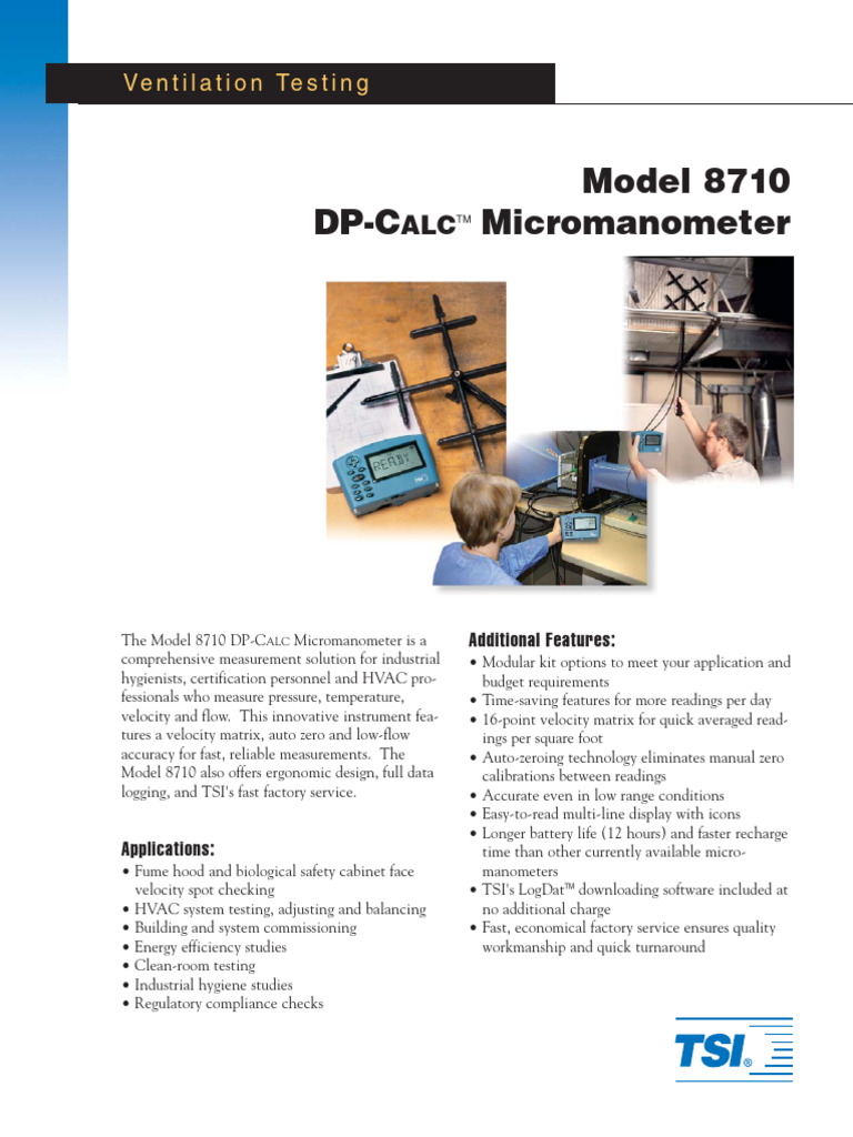 TSI_8710 | PDF | Pressure Measurement | Calibration