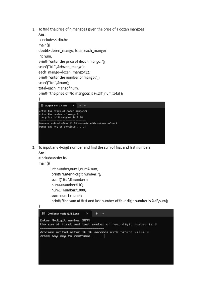 C First Assignment Comp Download Free Pdf Computer Programming 8000