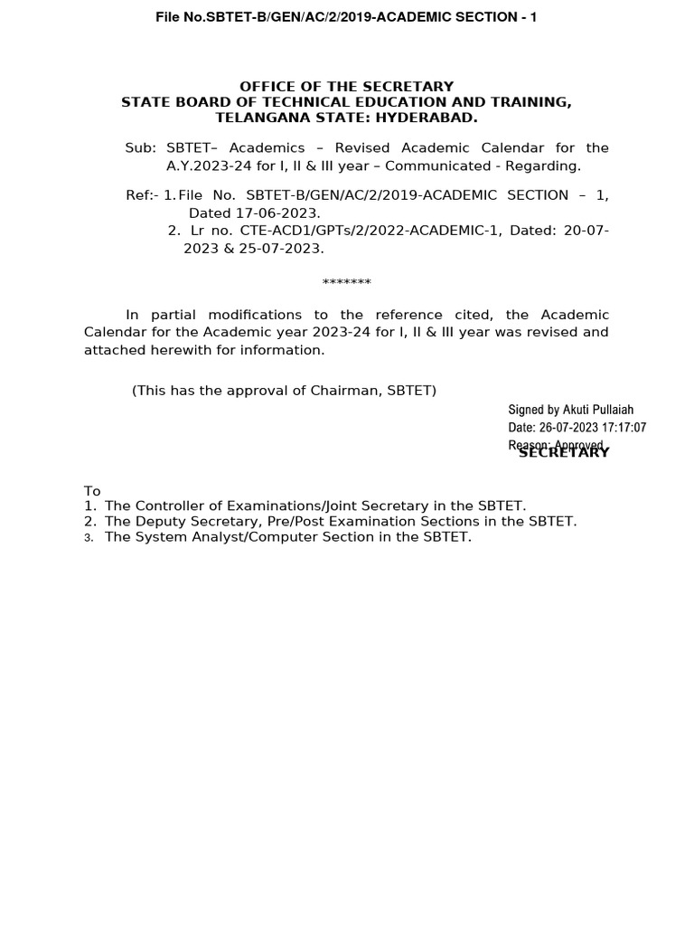 UO Note Along With Revised Academic Calendar 2023-24 | PDF | Academic ...