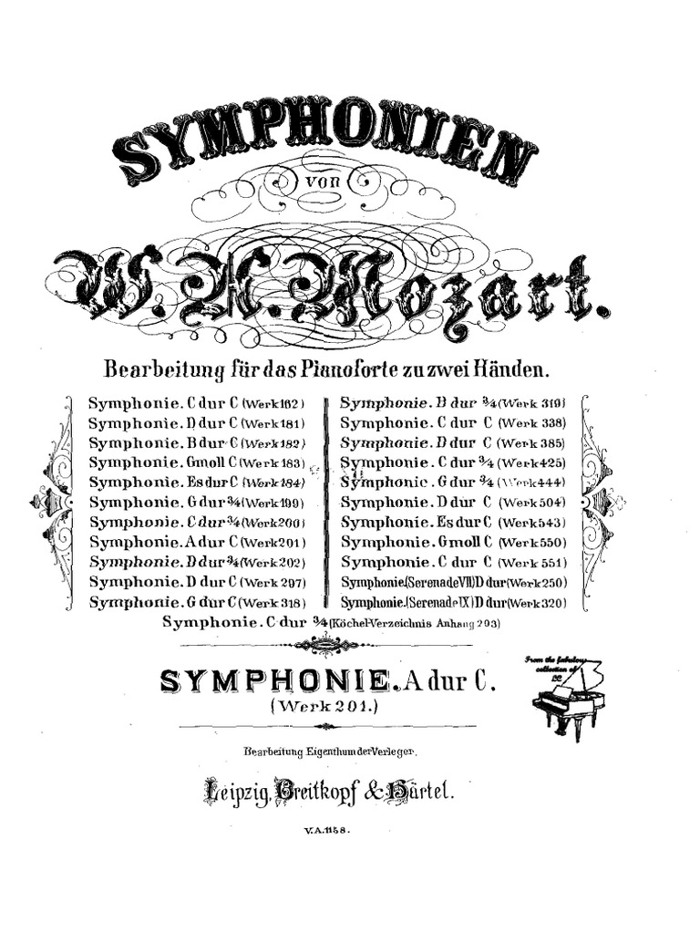 Mozart Symphony No.29 Piano Transcription | PDF