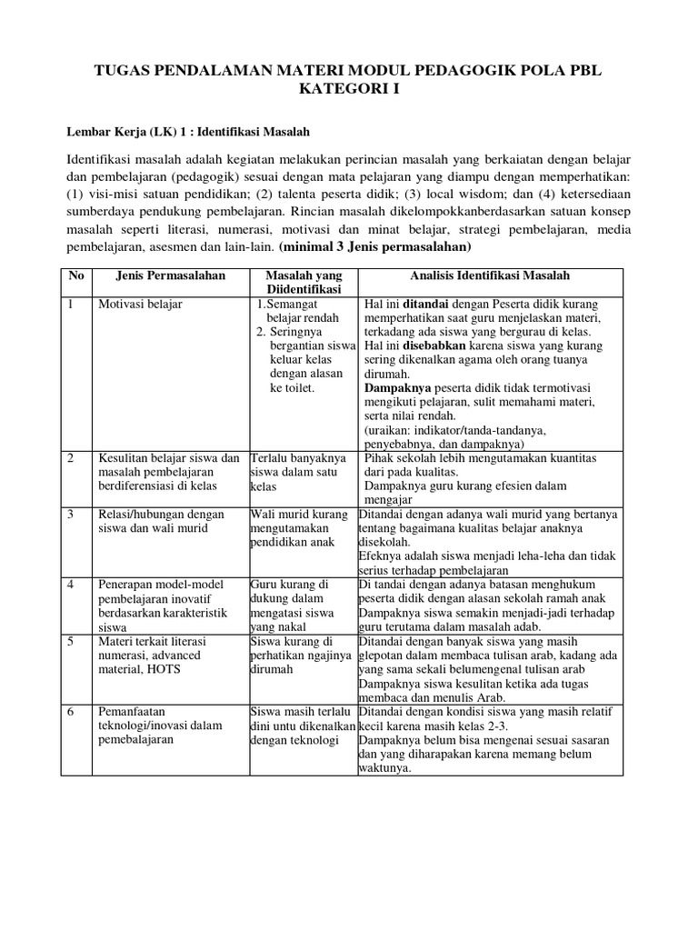 PBL STRUKTUR KEILMUAN PAI | PDF