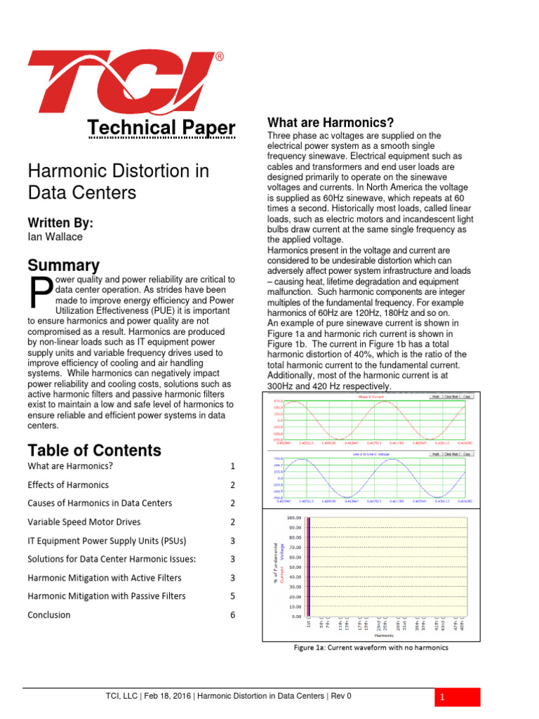 Harmonic Distortion in Data Centers | PDF | Power Supply | Rectifier