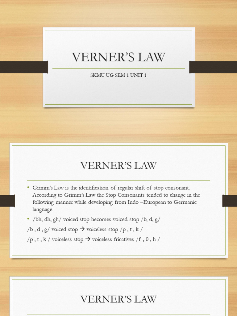 Verner's Law | PDF | Consonant | Stress (Linguistics)