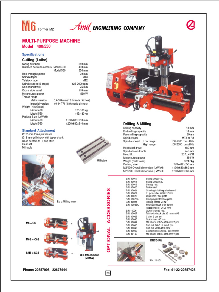 Multi Purpose Machine Model 400 500 | PDF | Industrial Processes ...
