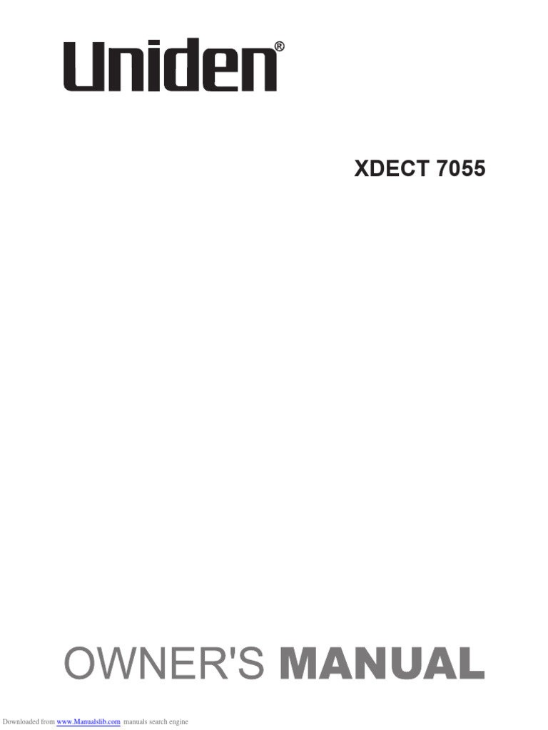 Xdect - 7055 Cordless Phone | PDF | Telephone | Menu (Computing)