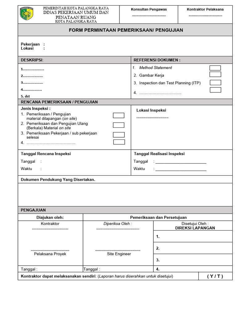 Form Pemeriksaan-Pengujian | PDF