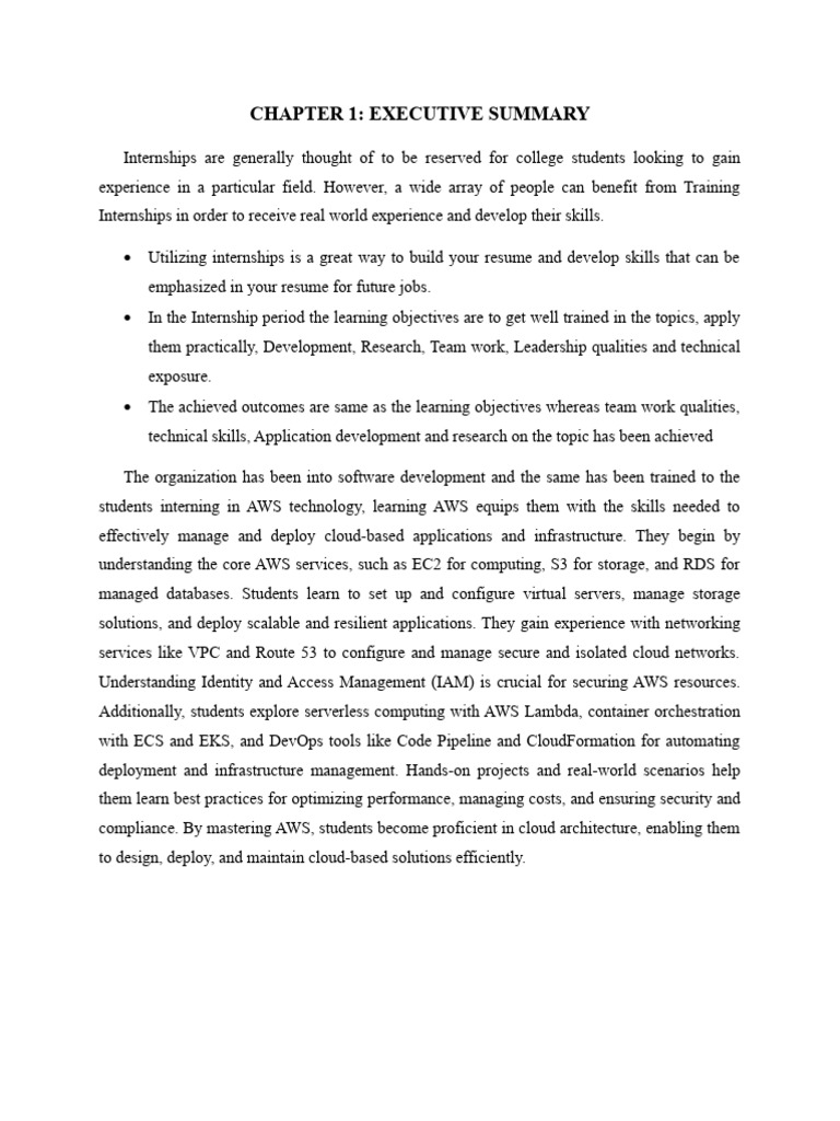 Chapter 1: Executive Summary | PDF | Cloud Computing | Amazon Web Services