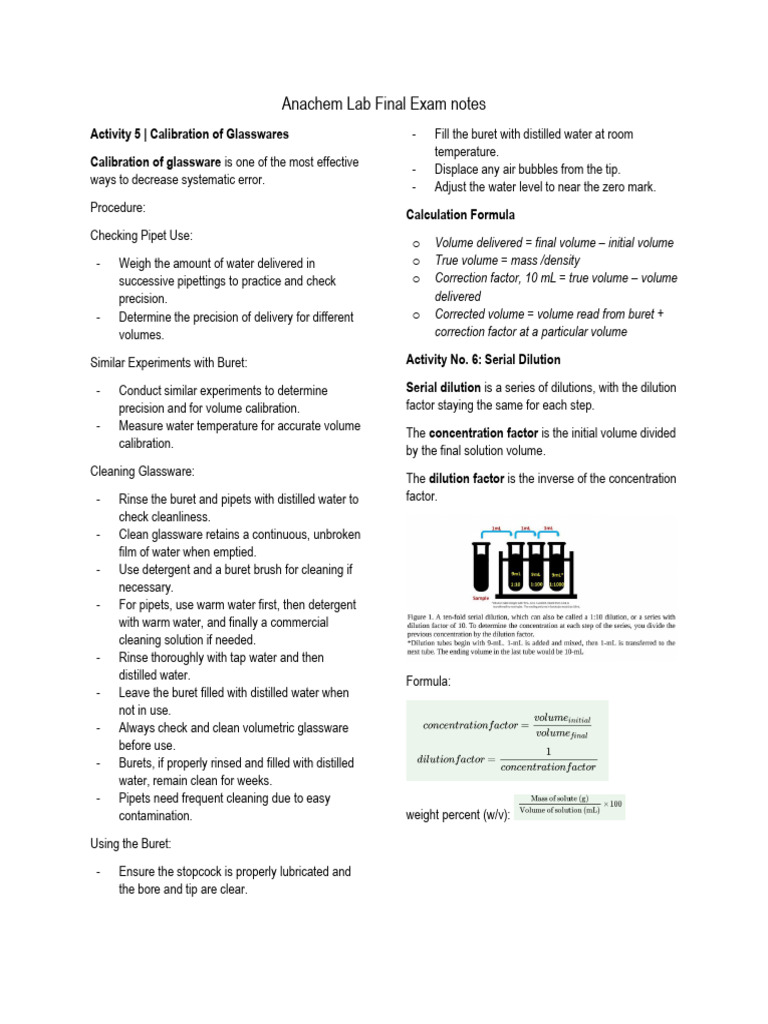 Anachem Lab Final Exam Notes | PDF | Detection Limit | Metrology