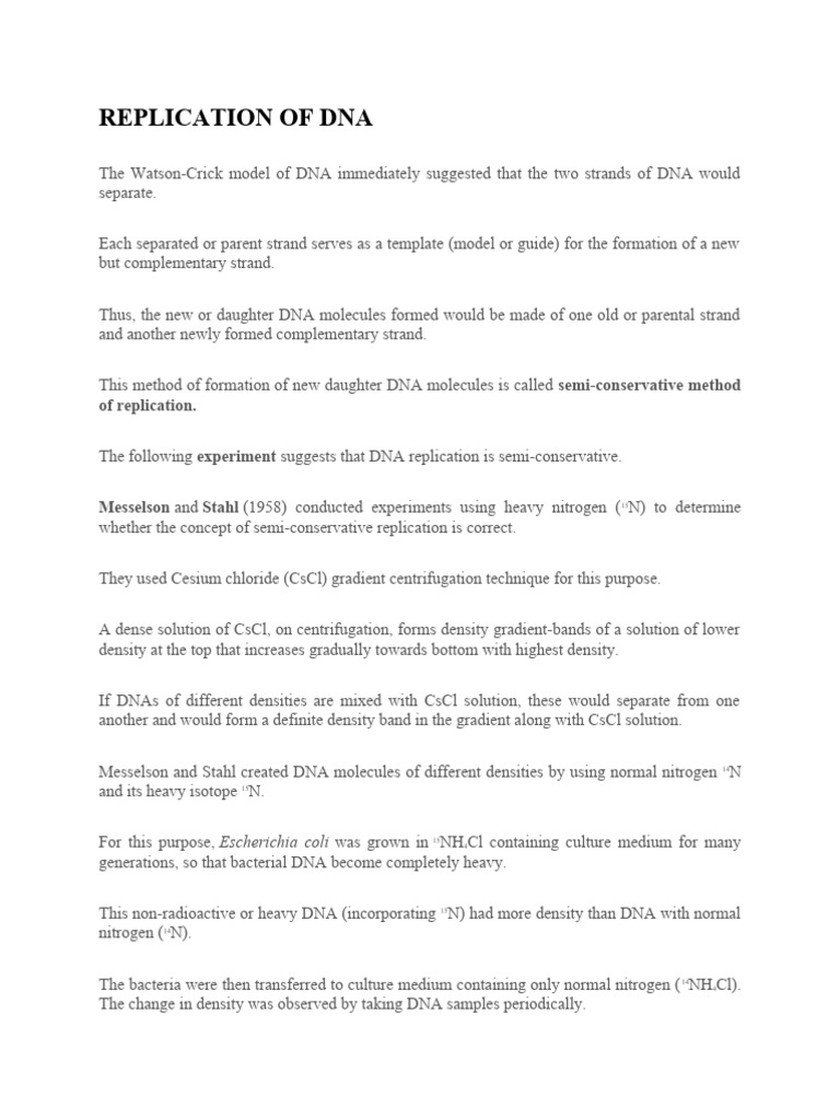 Replication of Dna Notes | PDF | Rna | Messenger Rna