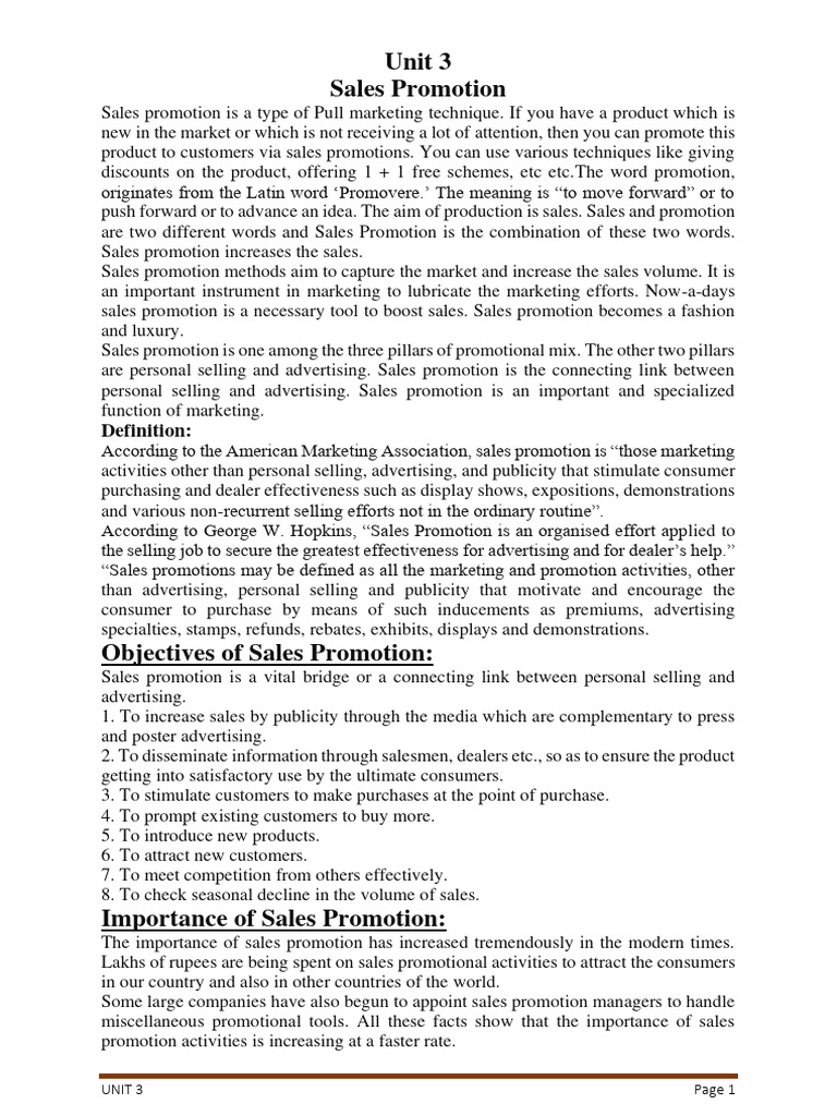 IMC Unit 3 | PDF | Sales | Rebate (Marketing)