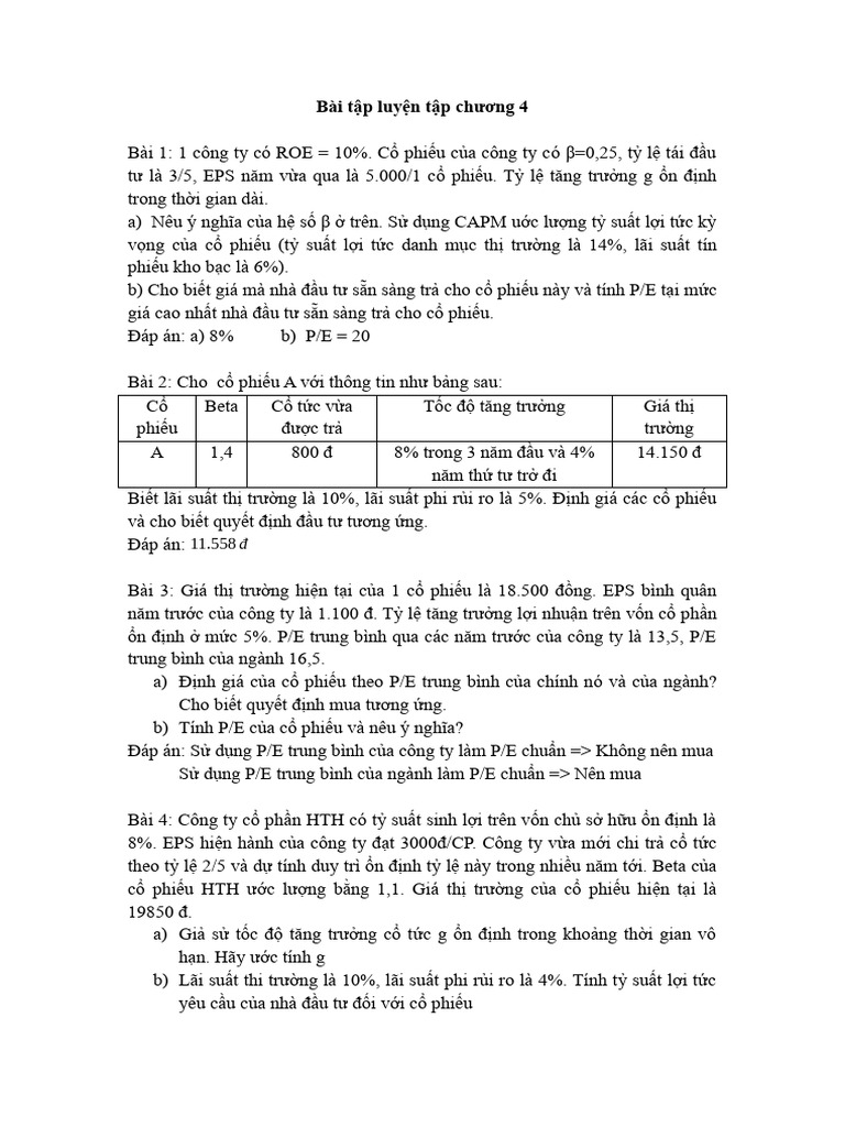 Bai Tap Luyen Tap Chuong 4 | PDF
