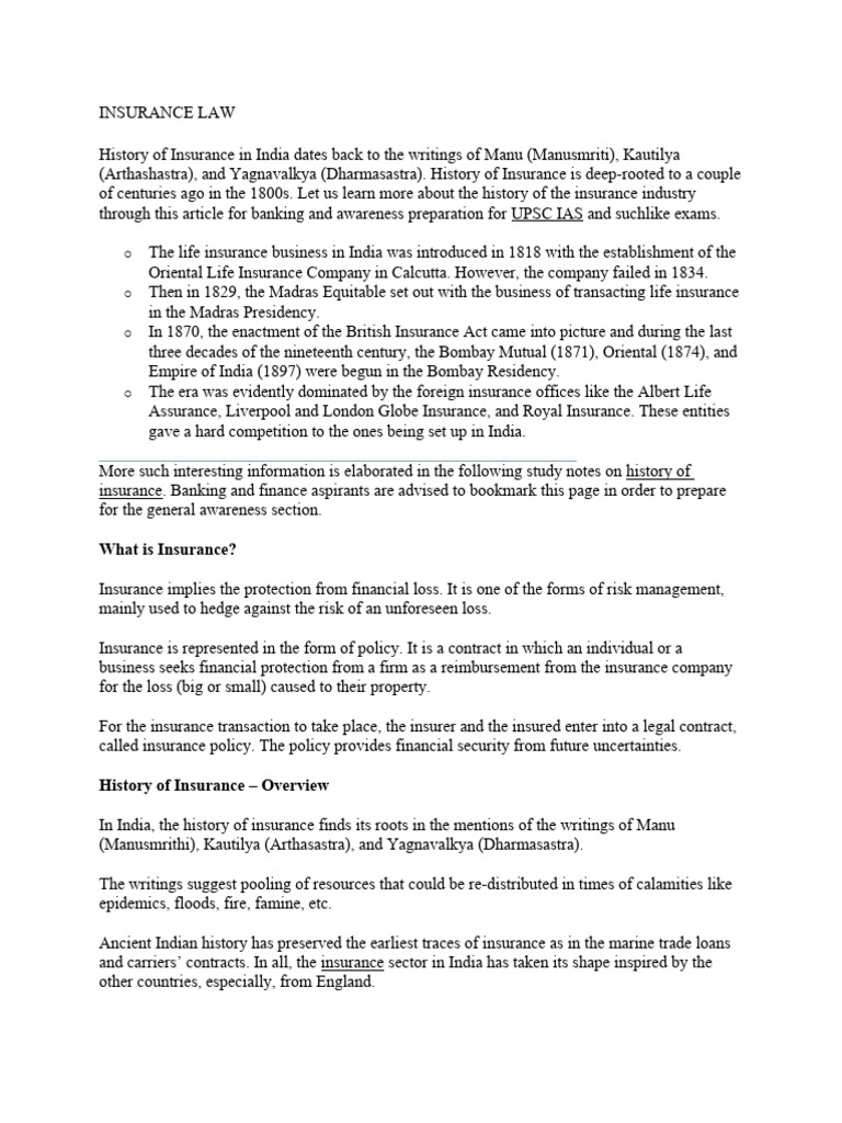 Insurance Law | PDF | Insurance | Social Insurance