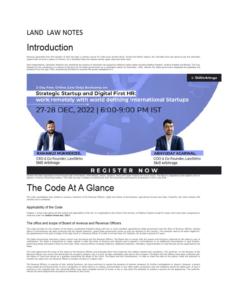 LAND LAW NOTES | PDF | Leasehold Estate | Lease