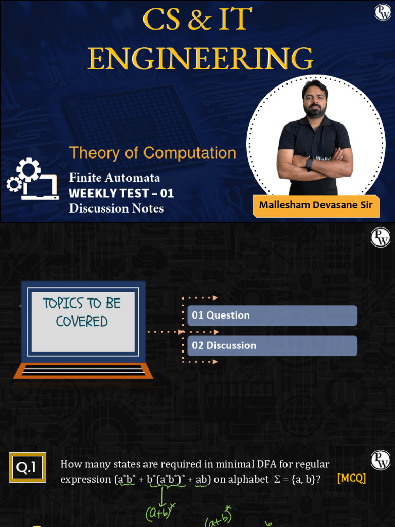 Theory of Computation - Weekly Test 01 Discussion Notes | PDF | Regular ... Theory of Computation - Weekly Test 01 Discussion Notes | PDF | Regular ...
