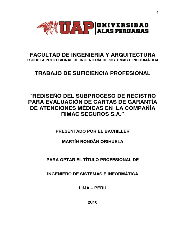Reingeniería Registro Cartas Rimac | PDF | Seguro | Business