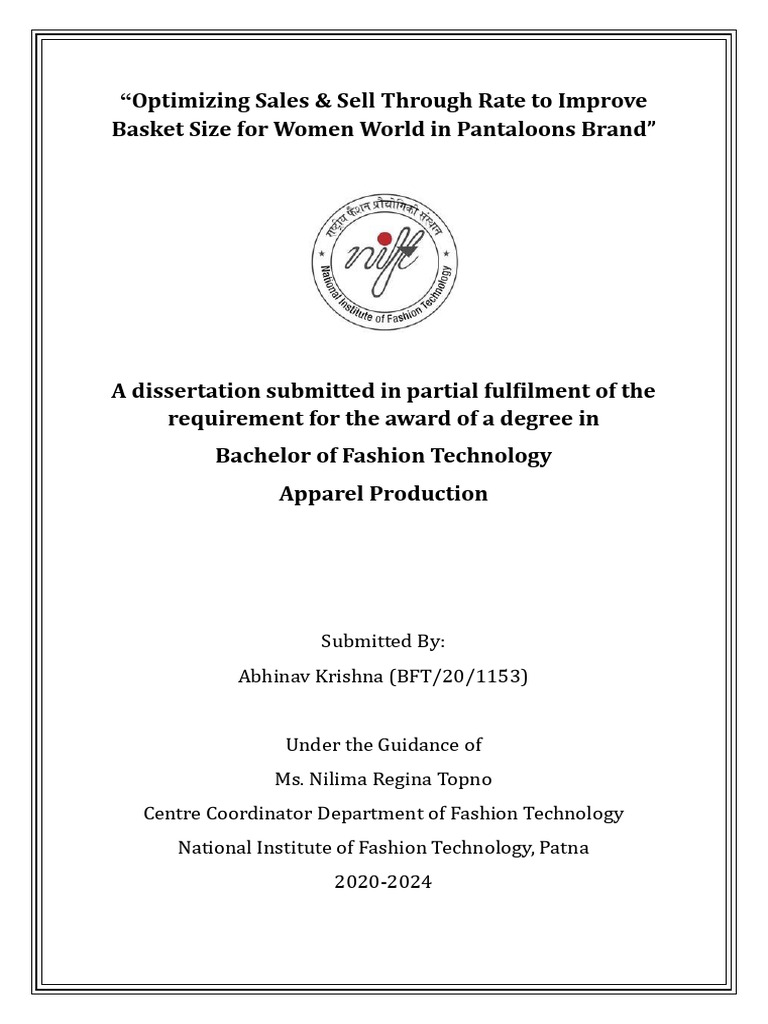 Graduation Project Doc Abhinav | Download Free PDF | Retail | Fashion