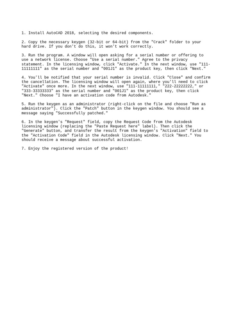Autocad 2018 Crack Instructions | PDF