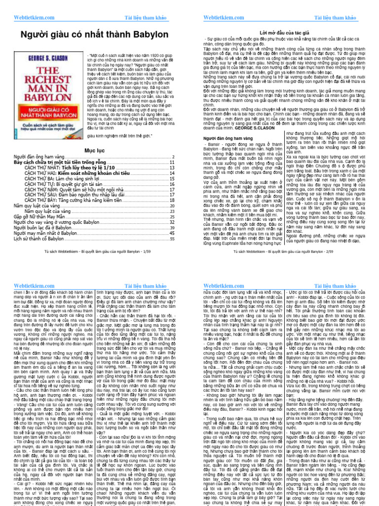 Ebook Nguoi Giau Co Nhat Thanh Babylon | PDF