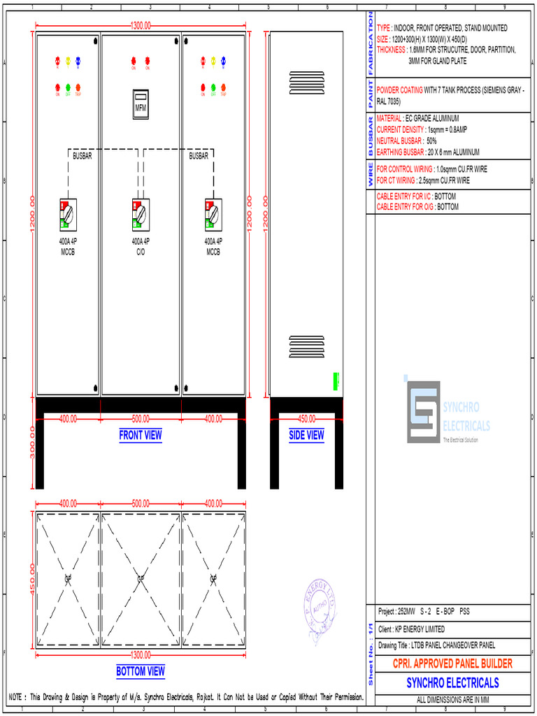 LTDB Changeover Panel Specifications | PDF | Secondary Sector Of The ...