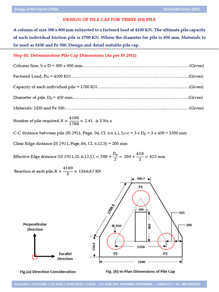 Design of 3-Pile Cap Structure | PDF | Mechanical Engineering | Civil ...