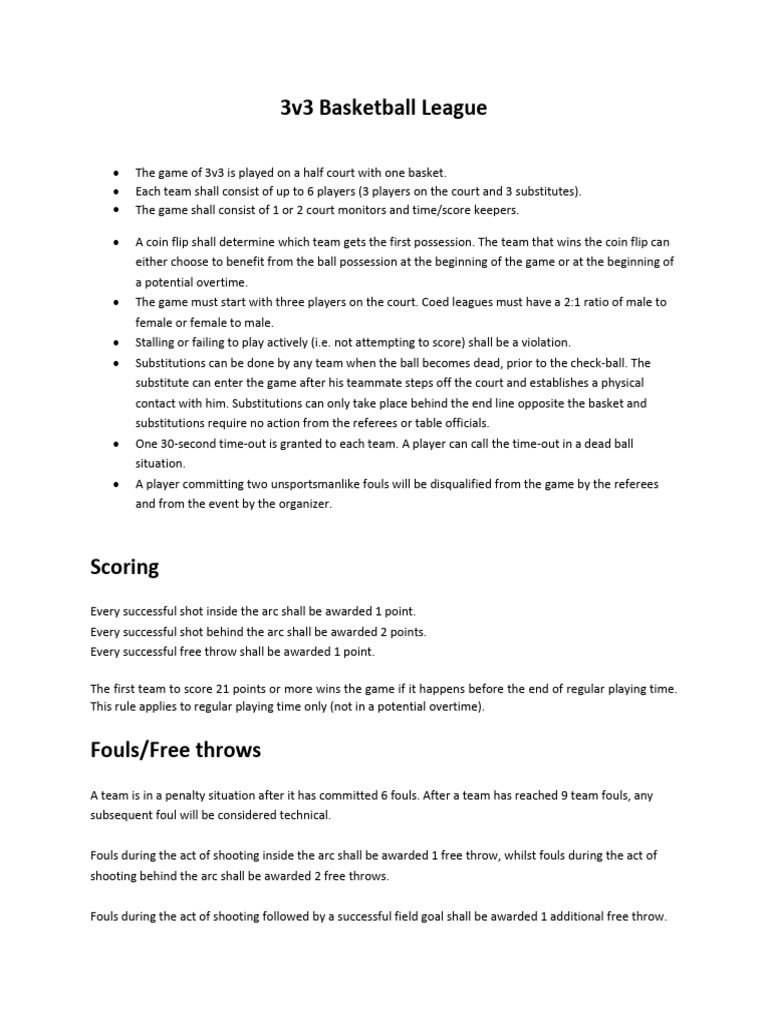 3v3rules Spring21 | PDF | Athletic Sports | Sports Rules And Regulations