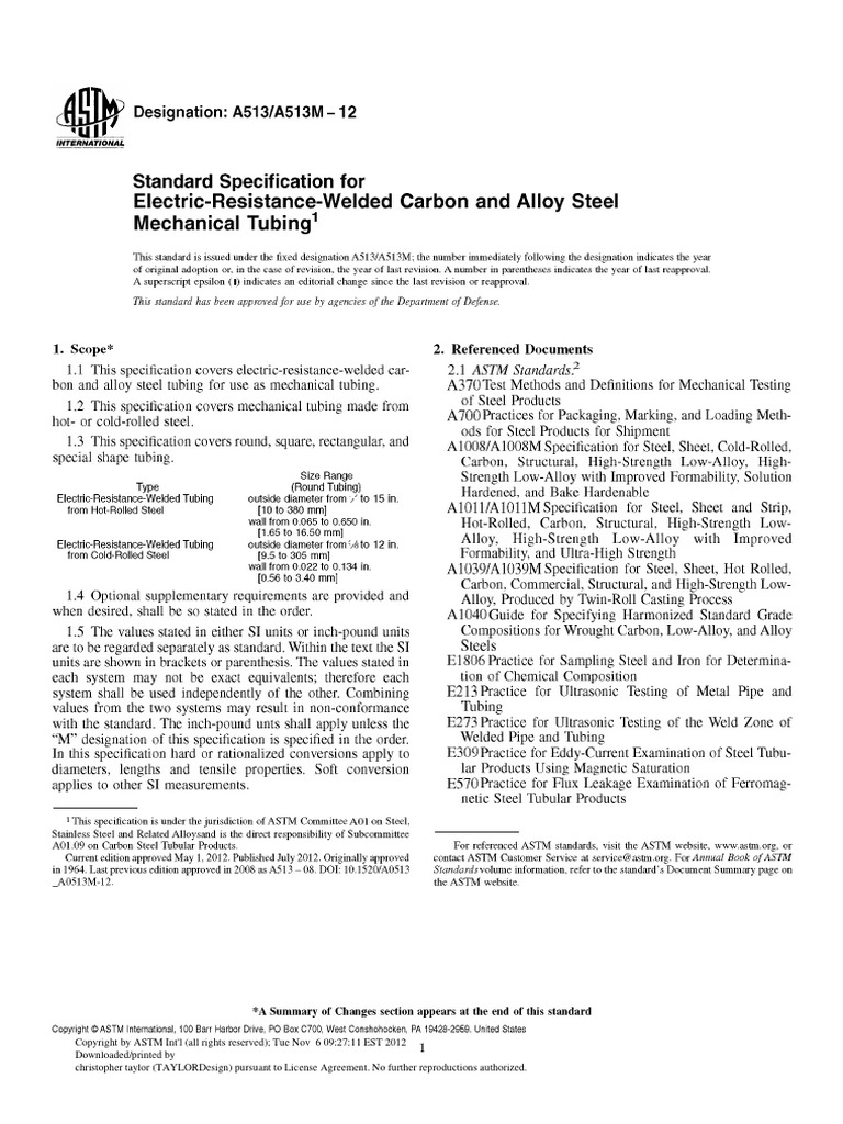Astm A 513 | PDF | Environmental Law | Natural Resources Law