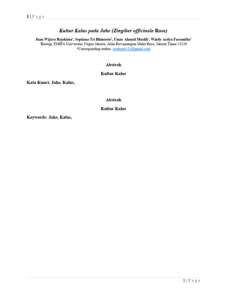 Kultur Kalus Pada Jahe | PDF | Griya & Taman | Teknologi & Rekayasa