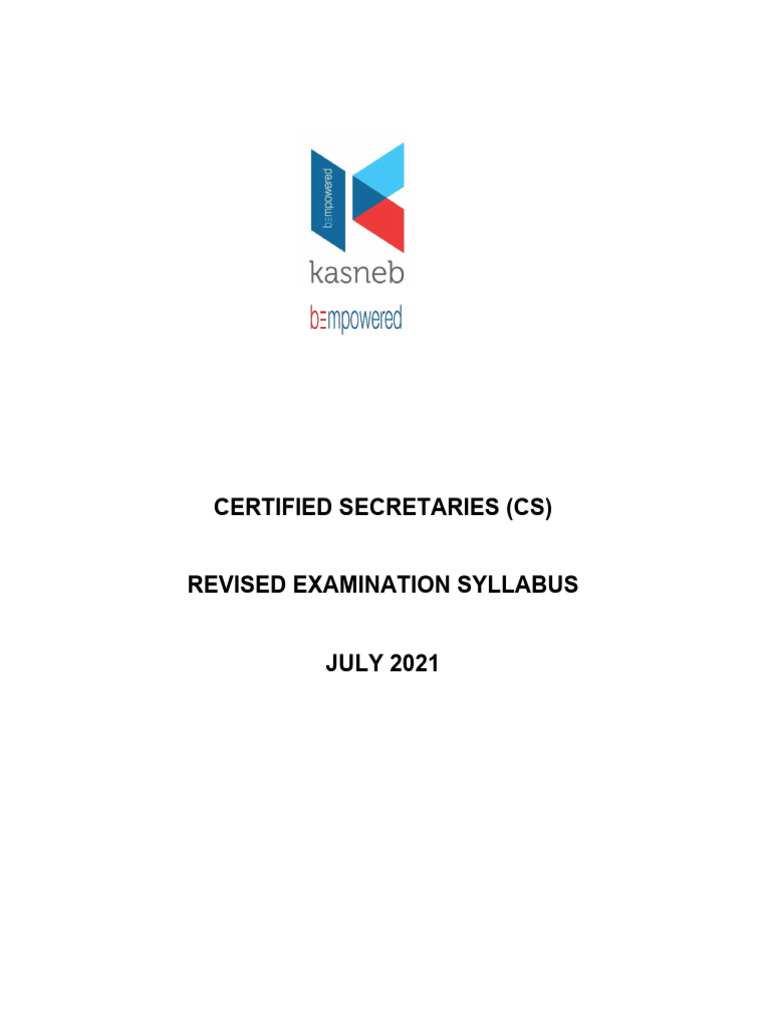 CS Syllabus Final September 2021 | PDF | Accountant | Governance
