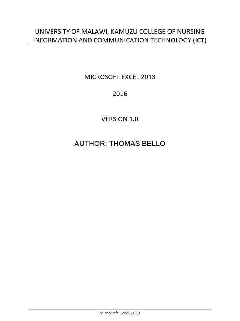 6 - Excel 2013 | PDF | Microsoft Excel | Window (Computing)