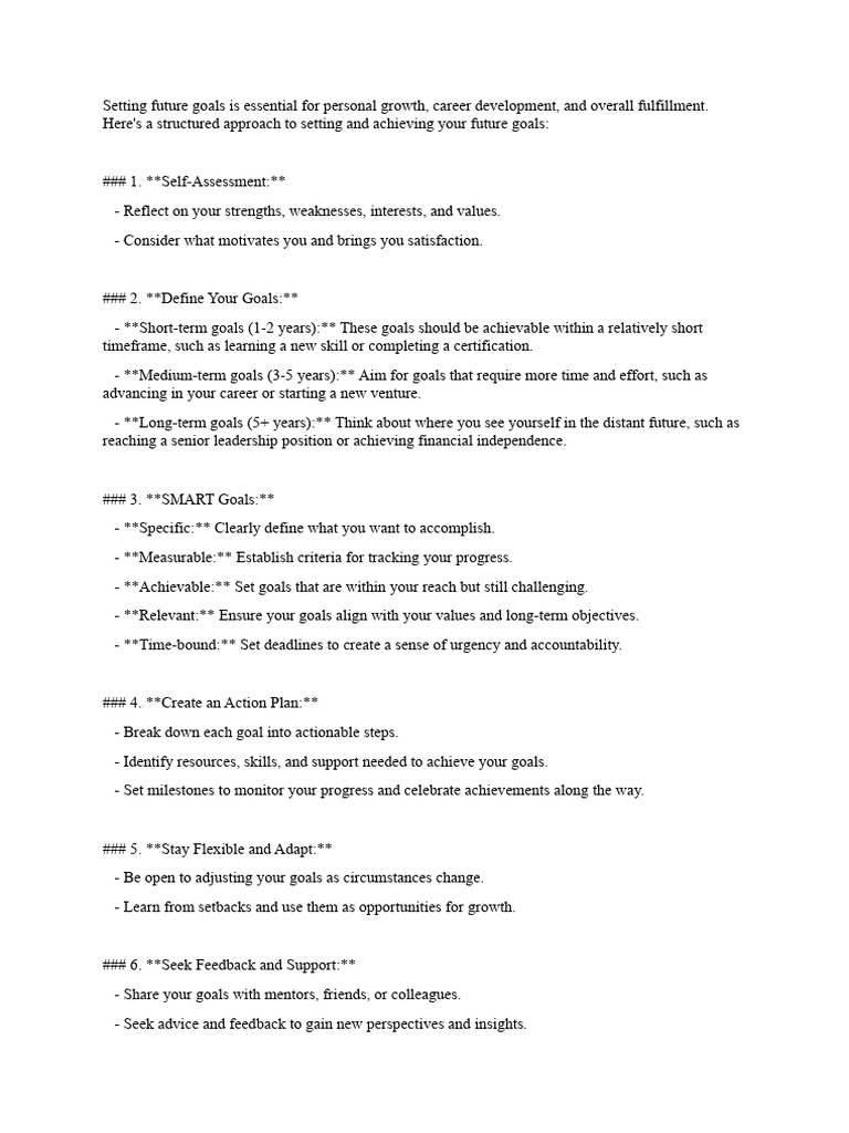 Setting Future Goals Is Essential For Personal Growth | PDF | Goal | Behavioural Sciences