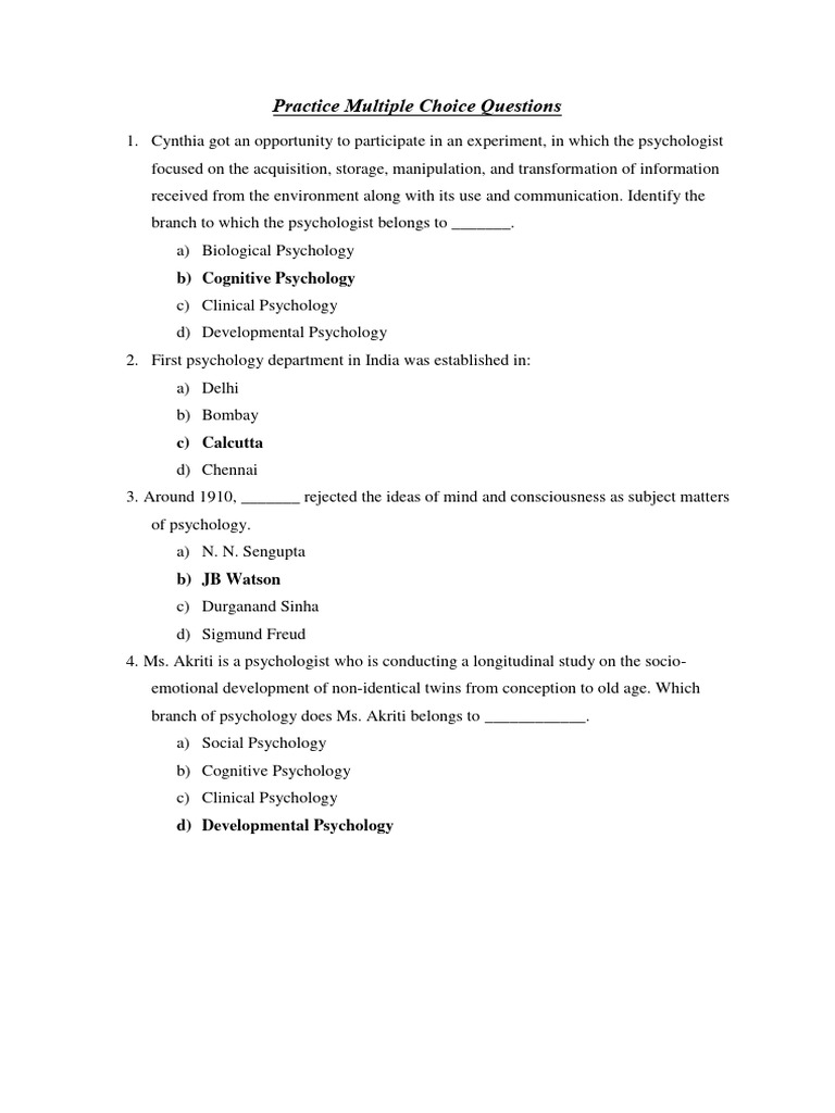 NCERT Class 11 Psychology Sample Paper | PDF | Psychology | Classical ...