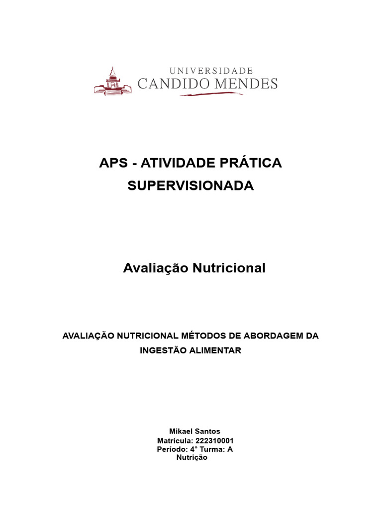 Atividade Prática Supervisionada | PDF | Medicina Clínica