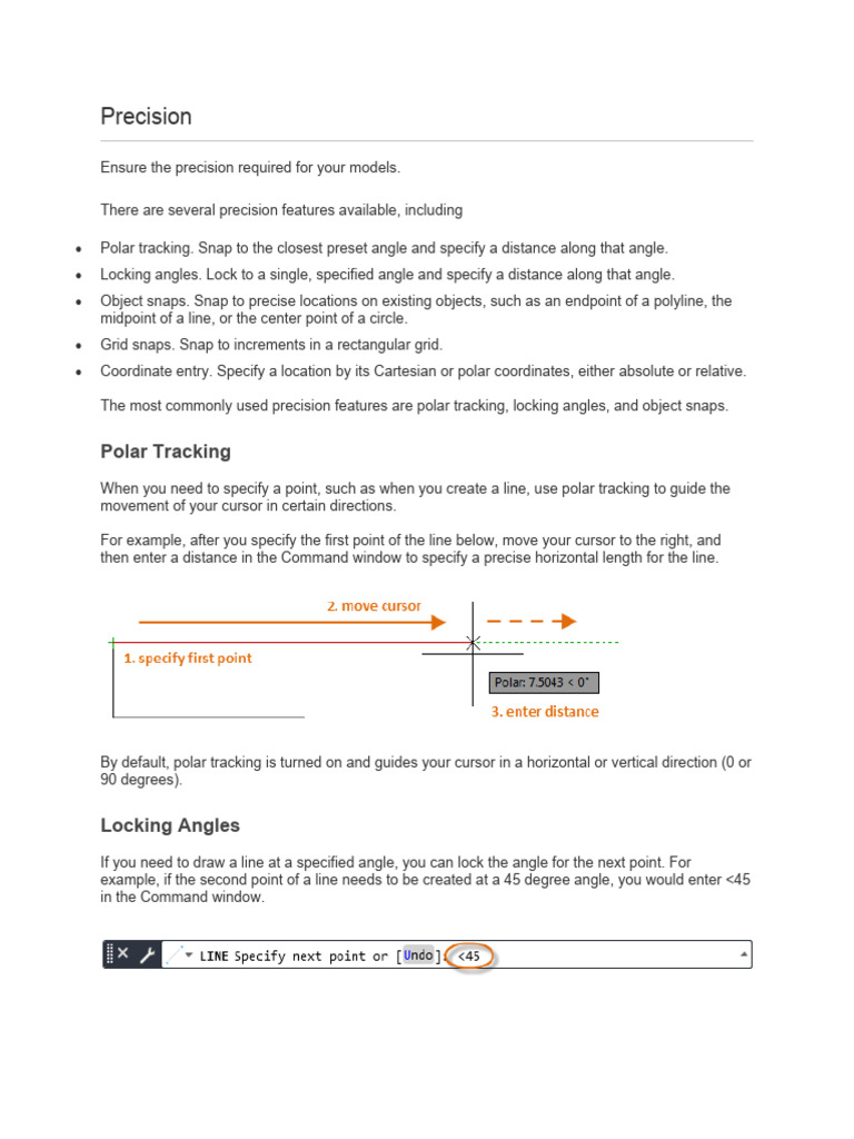 Autocad Precision Notes | PDF | Angle | Classical Geometry