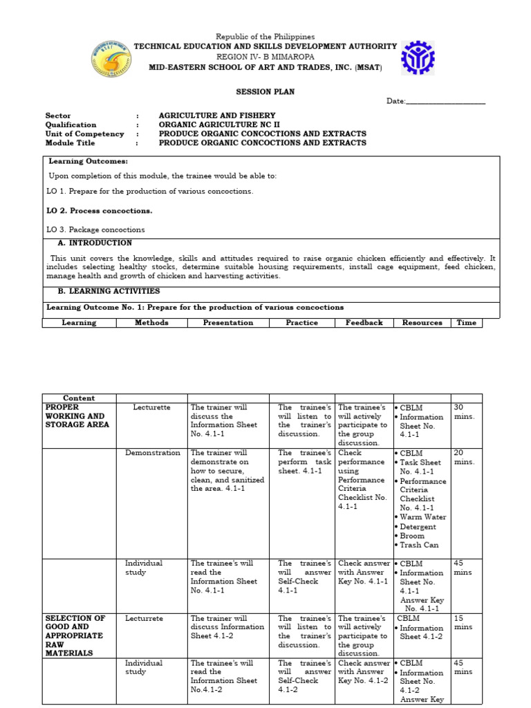 Session Plan | PDF | Information | Learning