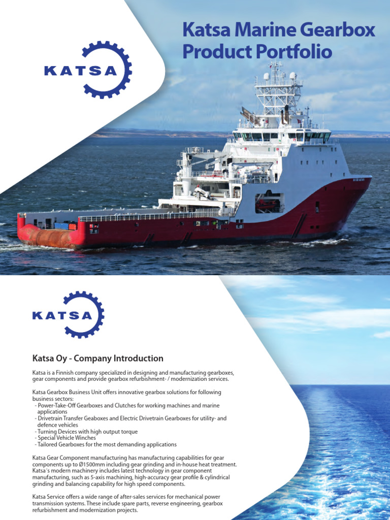Katsa Marine Gearbox Product Portfolio Web | PDF | Clutch | Horsepower
