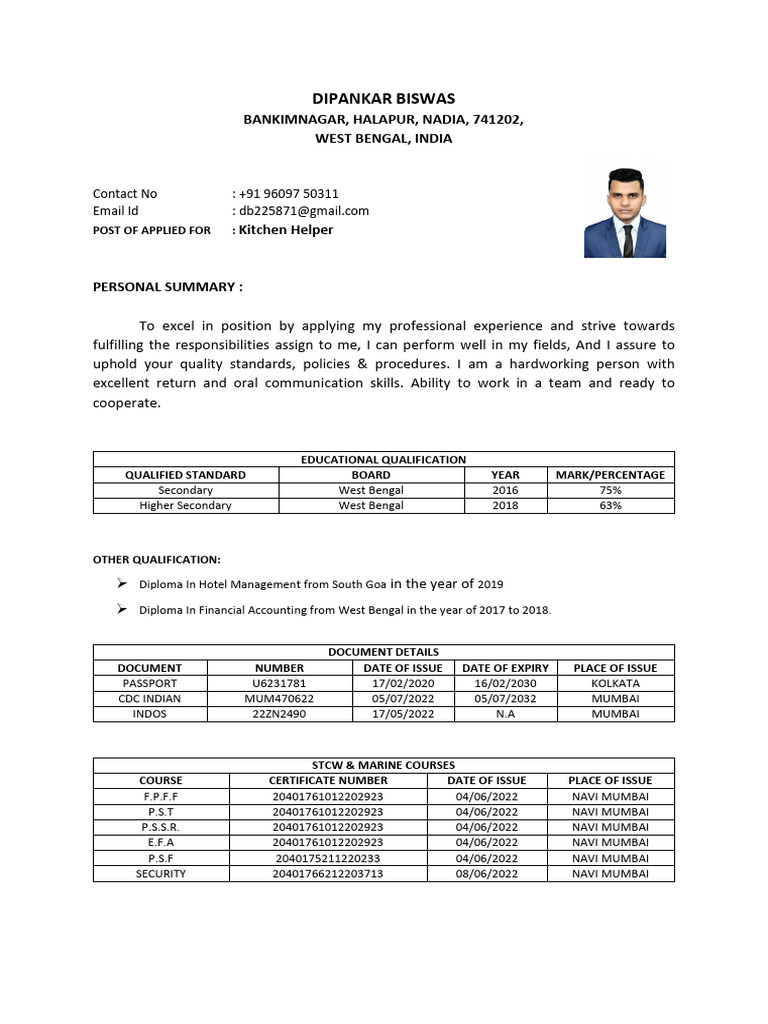 Curriculam Vitte Dipankar Biswas | PDF | Mumbai