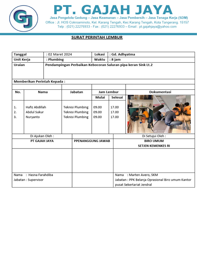 Form Lembur Maret | PDF